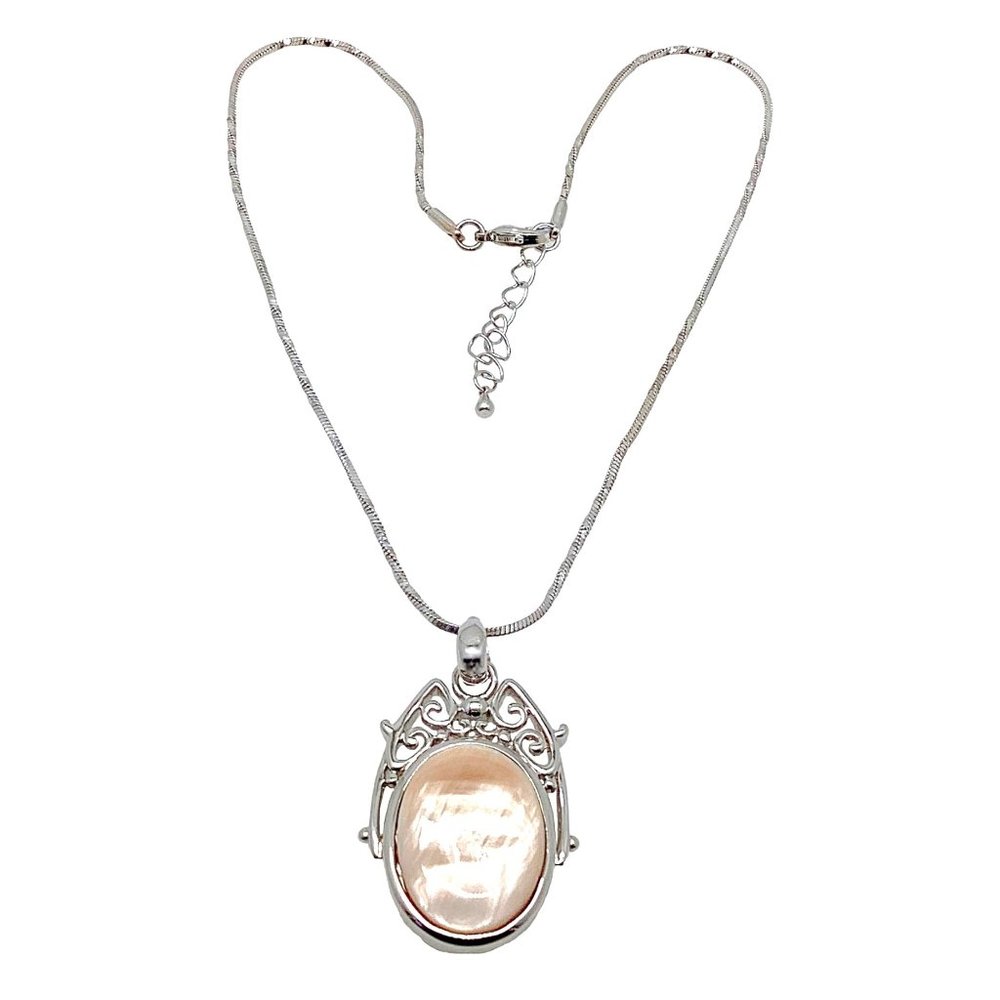 1990s Woman Pendant Necklace, Art Nouveau Style, Silv… - Gem